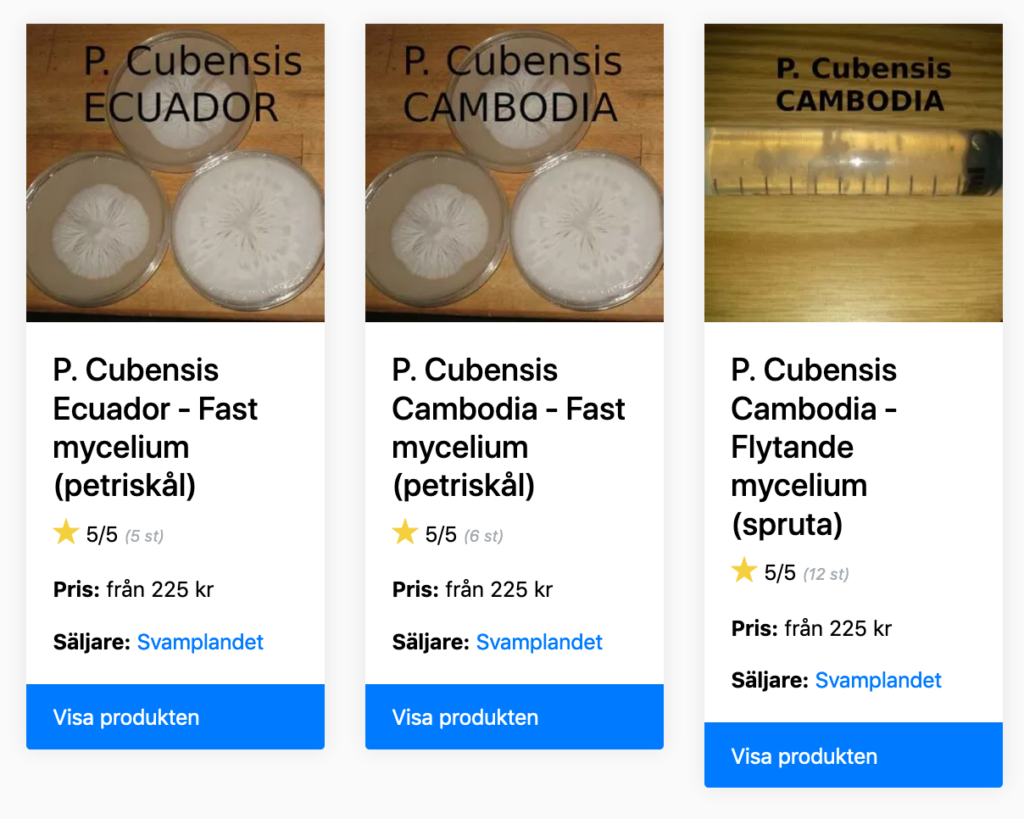 Knarksvampar, Cubensis & Toppslättskivling