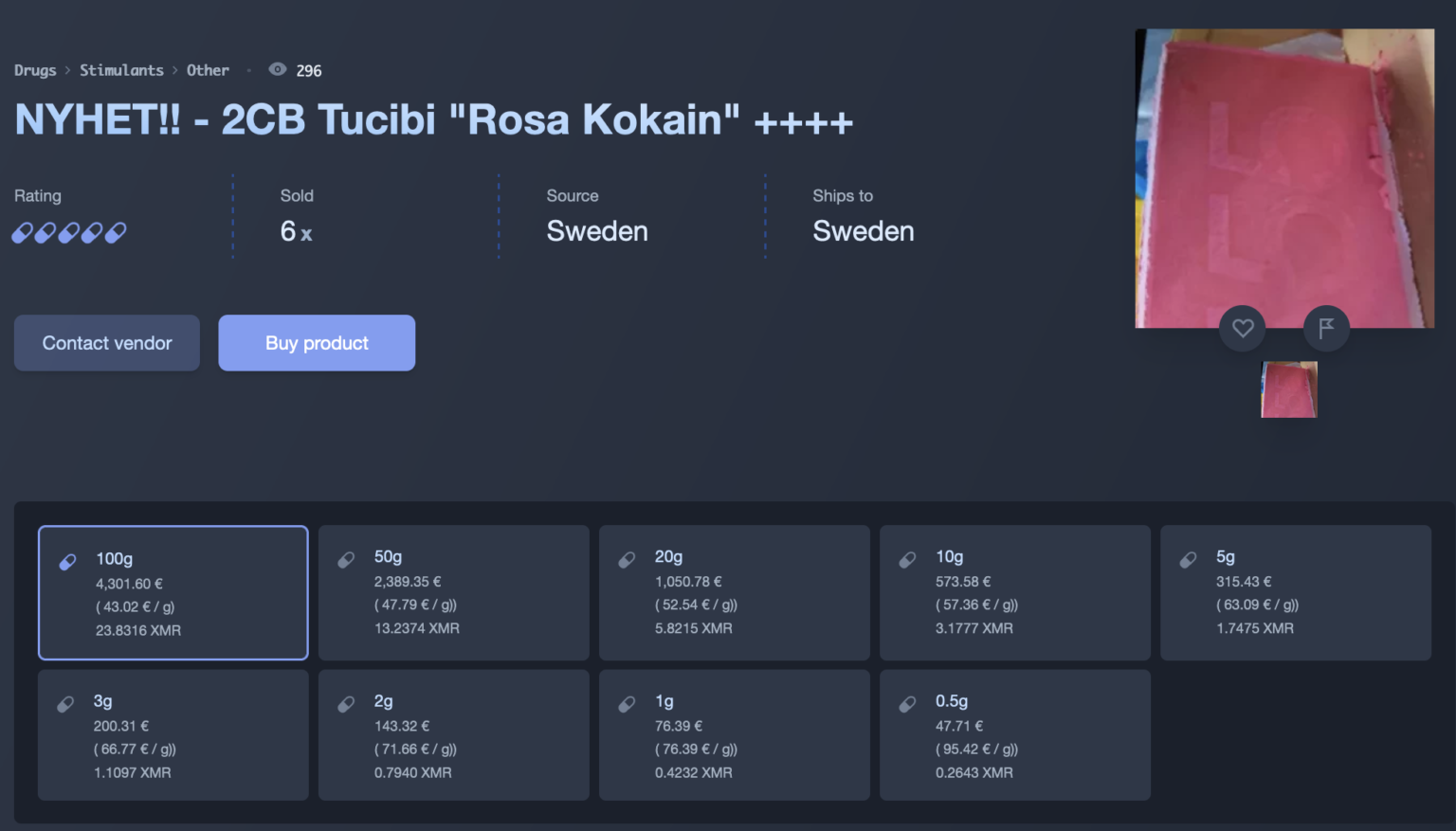 Tucibi, La Rosa kokain med 2C-B - nya drogen som kommer superpopulär